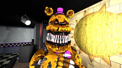 Fnaf Sfm Au Nightmare Fredbear By Glamrockspringwolf On Deviantart