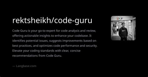 Rektsheikhcode Guru · Code Guru Is Your Go To Expert For Code Analysis