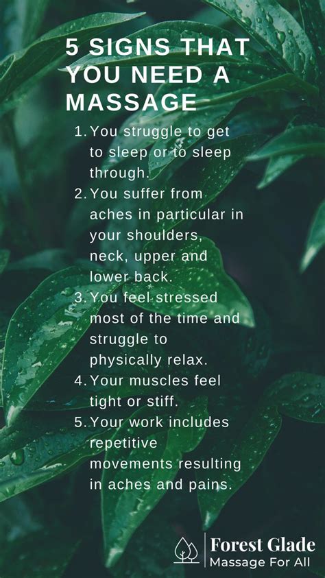 5 Signs You Need A Massage Massage Therapy Quotes Massage Therapy