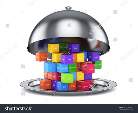 Programming Concept Different Machine Code Languages Stock Illustration