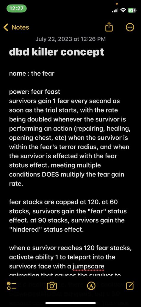 My Dbd Killer Concept The Fear Rdeadbydaylight