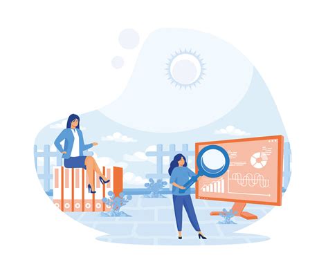 People Characters Working With Data Visualization Analyzing Tables Charts And Graphs At