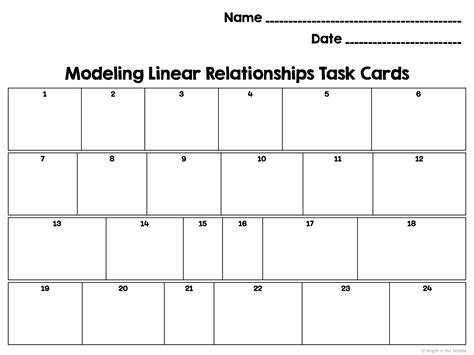 Modeling Linear Functions Task Cards 8f4 Bright In The Middle