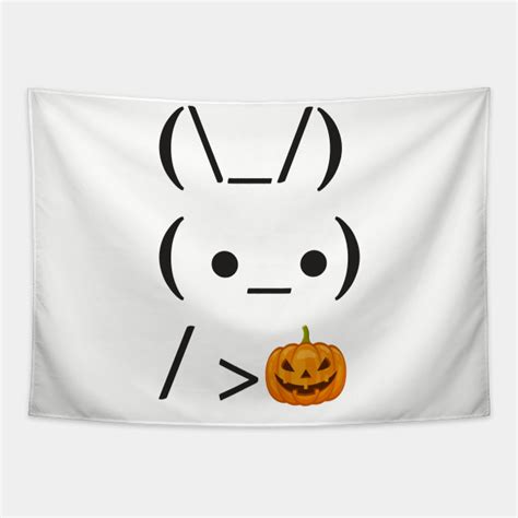 Ascii Bunny Is Holding Pumpkin Rabbit Art Trend Challenge Ascii