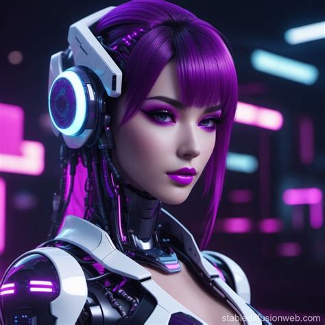 Glitchy Cyberpunk Robotic Women Stable Diffusion Online