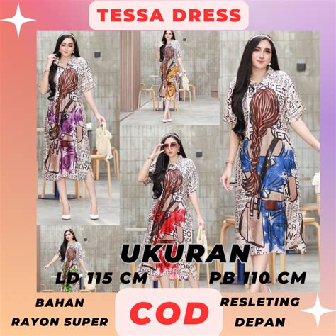 Jual Tessa Dress Karakter Wanita Perempuan Daster Wanita Perempuan Cewe