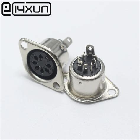Eclyxun 1pcs Lot 7 Pin Din Connector Panel Mount 7 Pin Din Female Jack