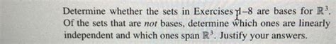 Solved Determine Whether The Sets In Exercises Yl 8 Are