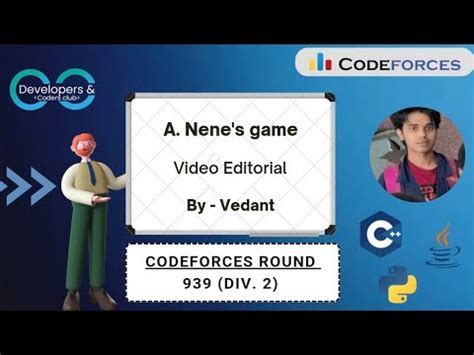 A Nene S Game Codeforces Round 939 Div 2 Codeforces 939 YouTube