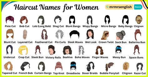 Haircuts Names For Girls In English With Their Pictures Mr Mrs English