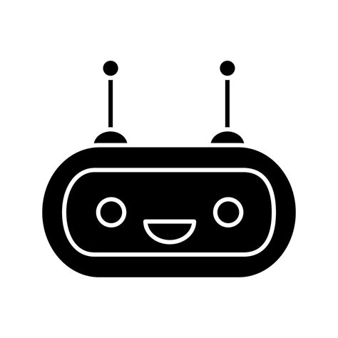 Chatbot Glyphe Symbol Silhouette Symbol Talkbot Lachender Chatbot Moderner Roboter