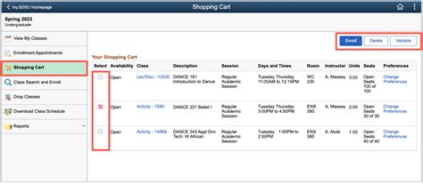 Manage Classes Add To Shopping Cart Mysdsu