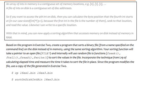 Solved An Array Of Ints In Memory Is A Contiguous Set Of