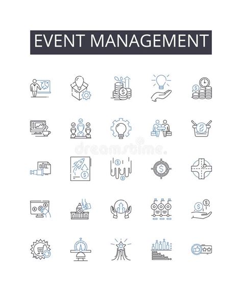 Event Management Line Icons Collection Innovation Strategy Visionary