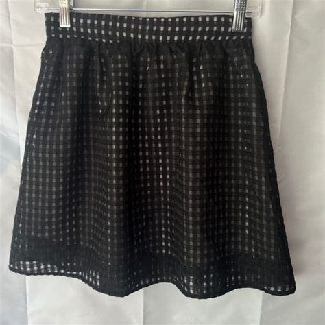 Eyeshadows Black Gingham Mini Skirt Elastic Waist Lined Size S Ebay