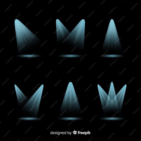 현실적인 스포트라이트 조명 컬렉션 무료 벡터