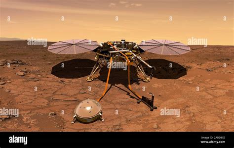 Insight Lander On Mars Illustration Of Nasas Insight Lander With Its