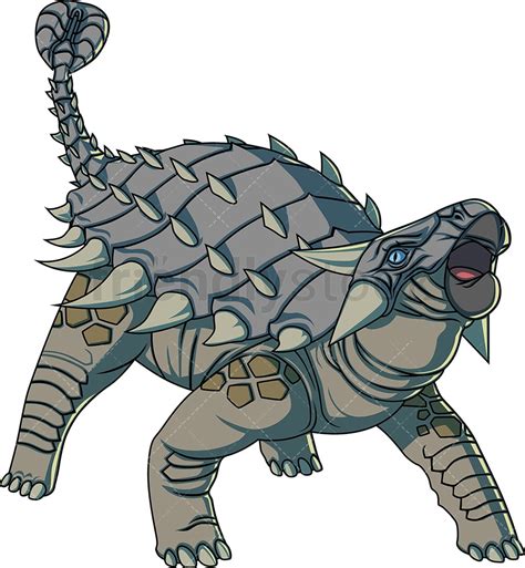 Realistic Ankylosaurus Cartoon Clipart Vector Friendlystock
