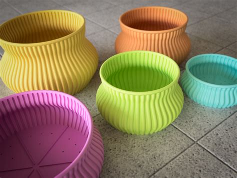 Flower Pots And Saucers 38 Parametric Fusion 360 Designs By Lucky Resistor Printables Store