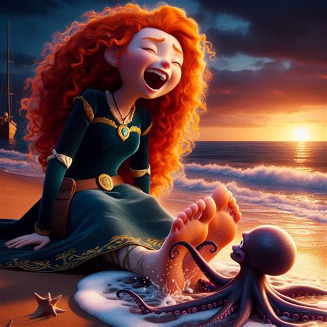 Meridas Feet Are Tickled By Octopus Ai By Amirrax On Deviantart