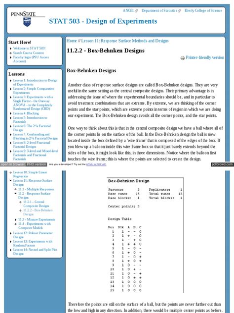 Stat 503 Design Of Experiments Pdf Experiment Variance