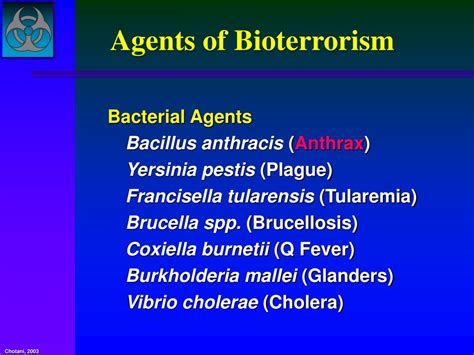 Ppt Identification Of Bioterrorism Agents Powerpoint Presentation Free Download Id 378618