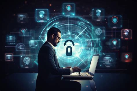 Cyber Security Network Data Protection Concept Premium Ai Generated Image