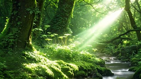 Fantasy Landscape With A River Flowing Through The Forest In The
