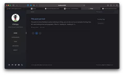 Indexhtml Not Render How To Fix It · Issue 383 · Cotes2020jekyll Theme Chirpy · Github