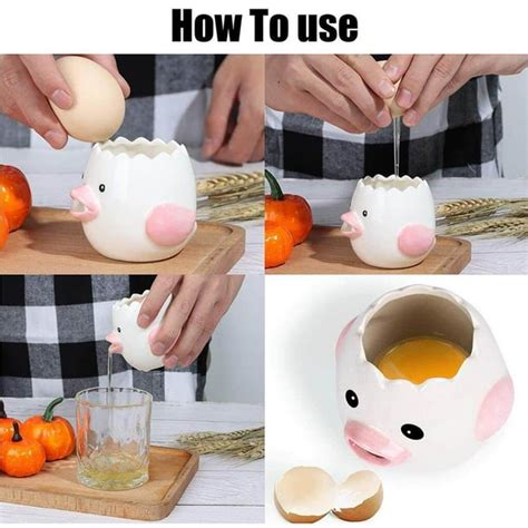 Serony Ceramics Egg Separator Egg Extractor Kitchen Gadget Safety Egg