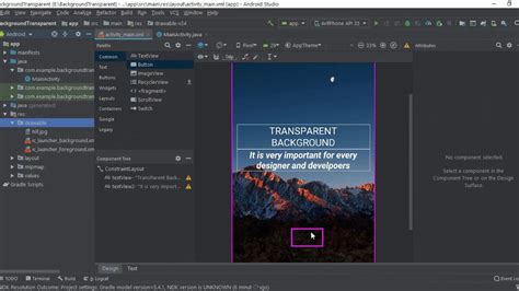 Set TransParent Background In TextView With Button Android Design