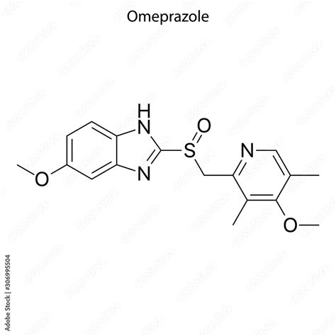Omeprazole Skeletal Formula Of Chemical Element Stock Vector Adobe Stock