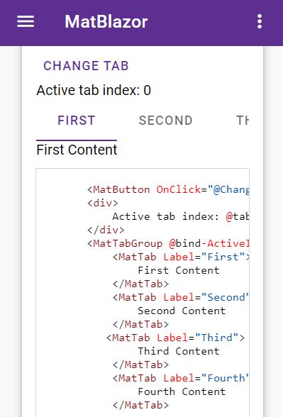 tabs truncated in mobile · issue 881 · samprof matblazor · github