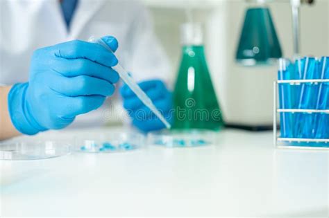 Medical Research Laboratory Male Scientist Analyzing Advanced Science Data Stock Image Image