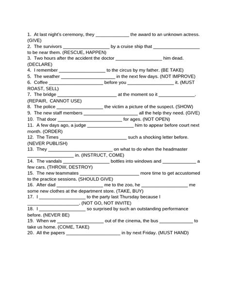 English Grammar Fill In The Blanks Exercise Pdf