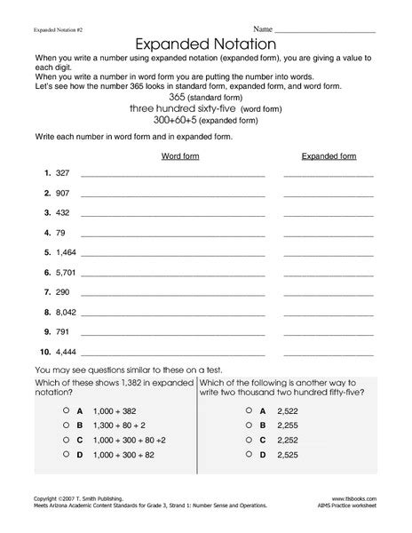 Expanded Notation 2 Worksheet For 4th 5th Grade Lesson Planet