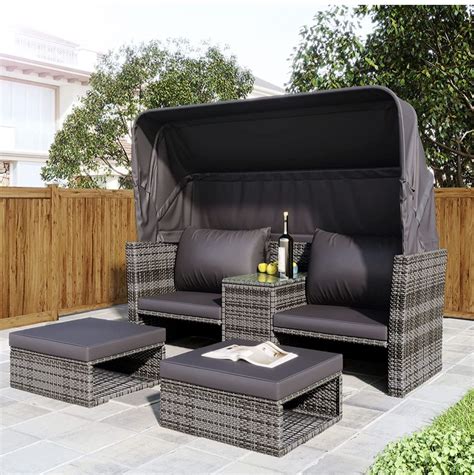 £32999 Rattan 4 Seater Garden Furniture Outdoor Patio Set