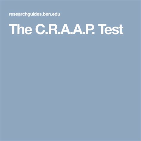 The C R A A P Test
