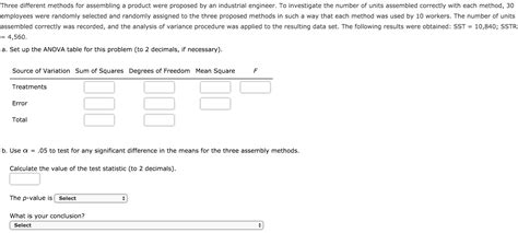 Three Different Methods For Assembling A Product Were
