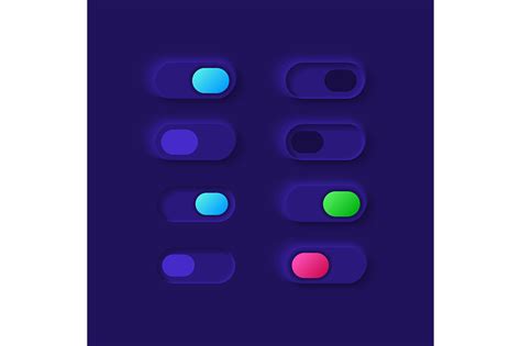 Switch On And Off UI Elements Kit Graphic By Bsd Studio Creative Fabrica