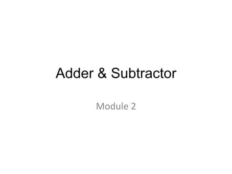 Adder And Subtractorpptx