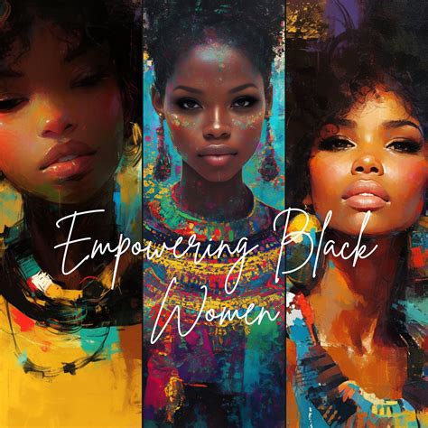 Empowering Black Women Abstract Art Collection 20 Pngs Bold And