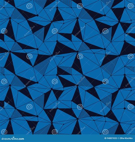 Geometric Line Hipster Seamless Pattern With Triangle Dot Reticulated Abstract Linear Grid