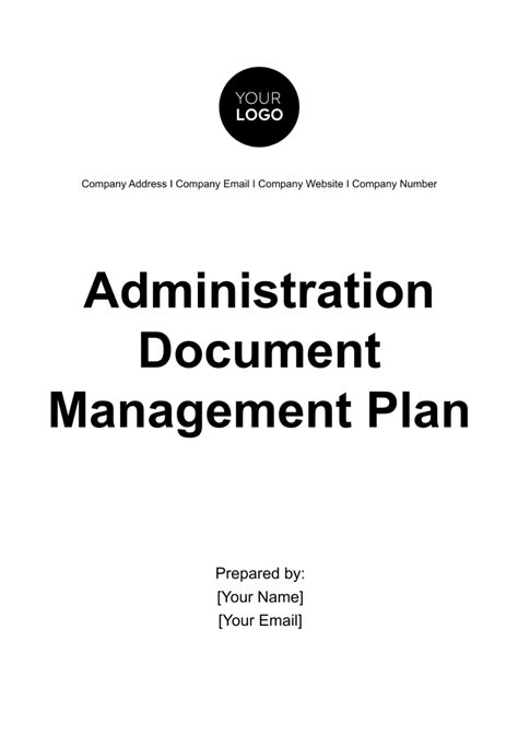 Administration Document Management Plan Template Edit Online