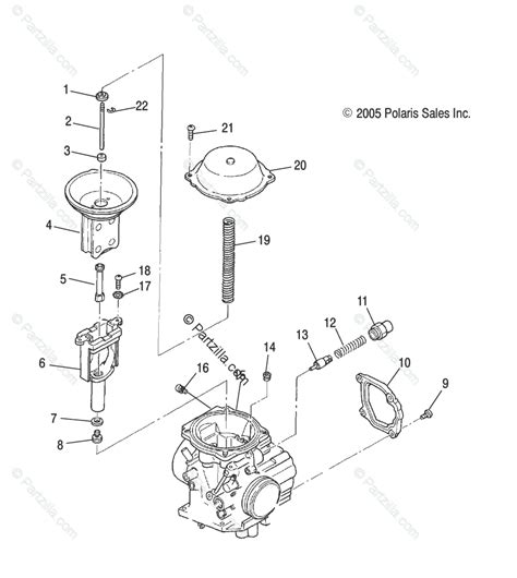 Polaris Atv 2007 Oem Parts Diagram For Engine Carburetor Upper