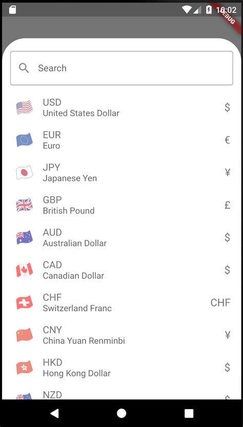 order the currencies alphabetically · issue 21 · daniel ioannou flutter currency picker · github