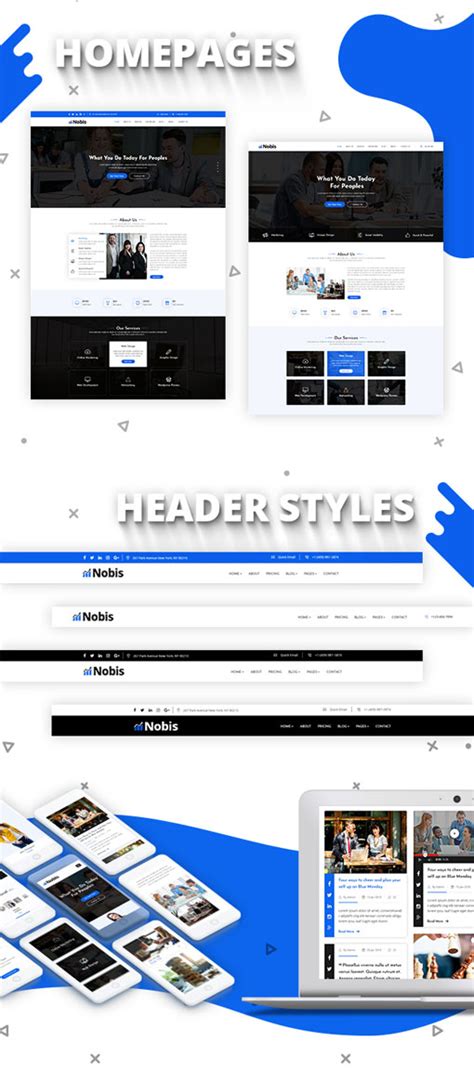 高端大气蓝色企业网站bootstrap模板 Nobis
