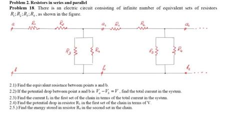 Solved Problem 2 Resistors In Series And Parallel Probl