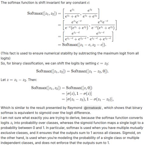 Derivation Of Softmax Function From Sigmoid Function Of Logistic