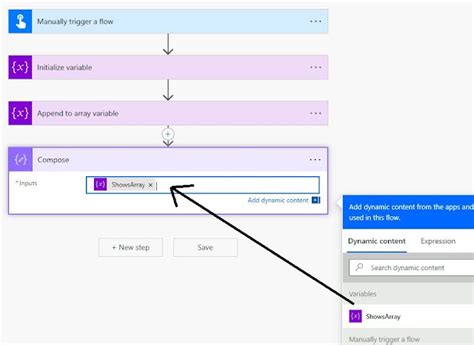 Power Automate Array Variable